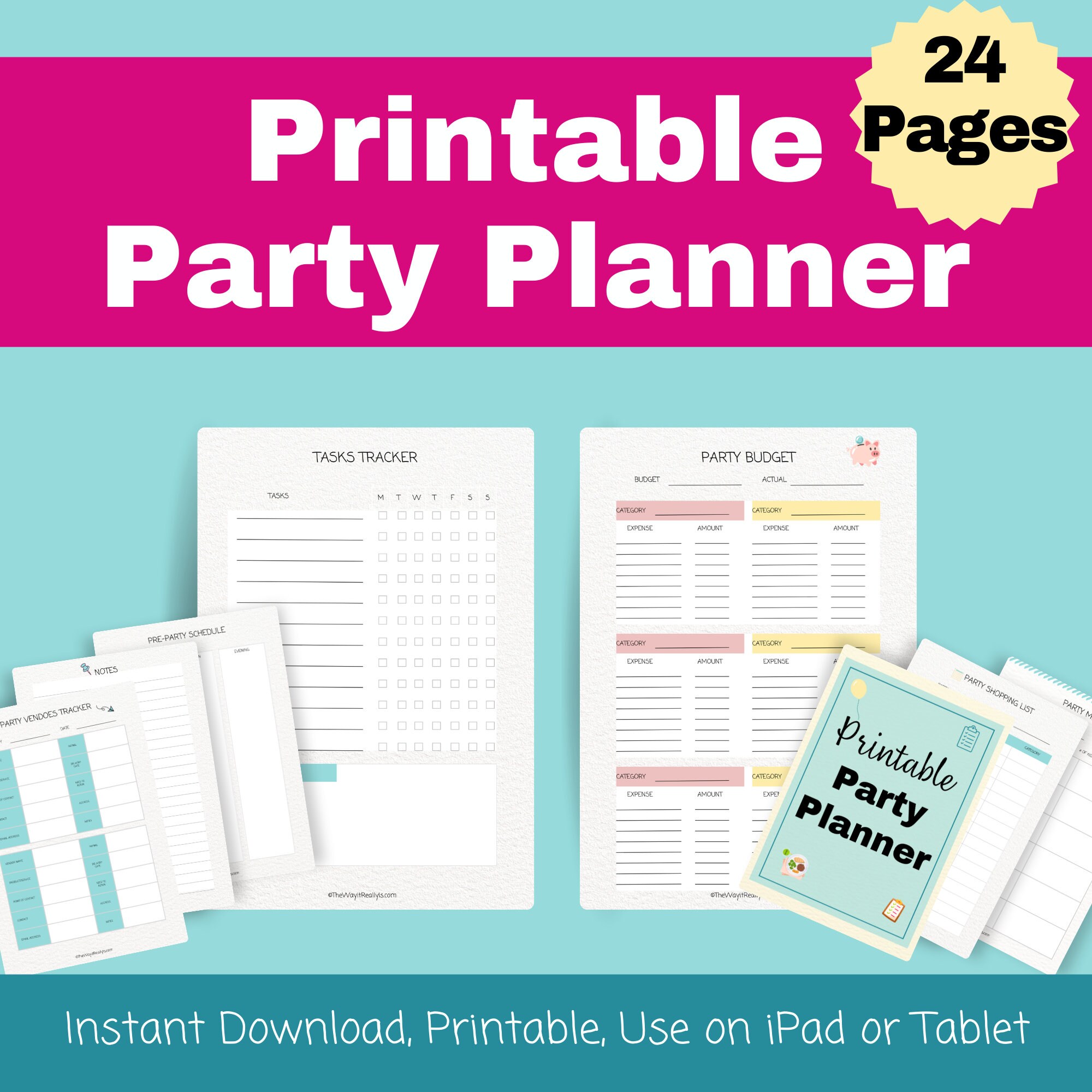 Printable Party Planner, Digital Party Planner, Birthday Party Planner ...