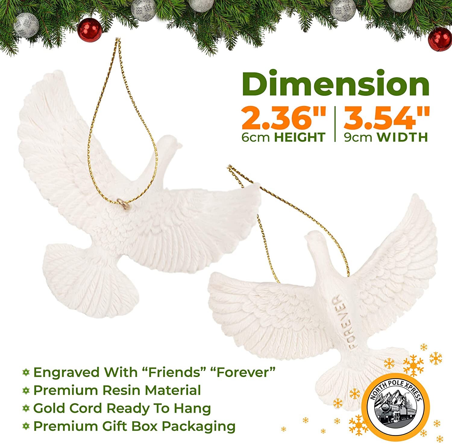 Northpolexpress Turtle Doves Friendship Christmas Ornaments - Etsy