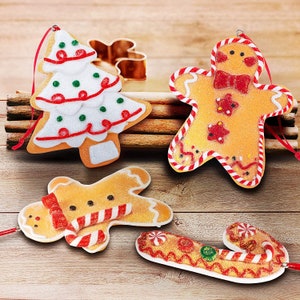 Gingerbread Christmas Ornaments - Man Boy Girl Tree Candy Cane - Etsy