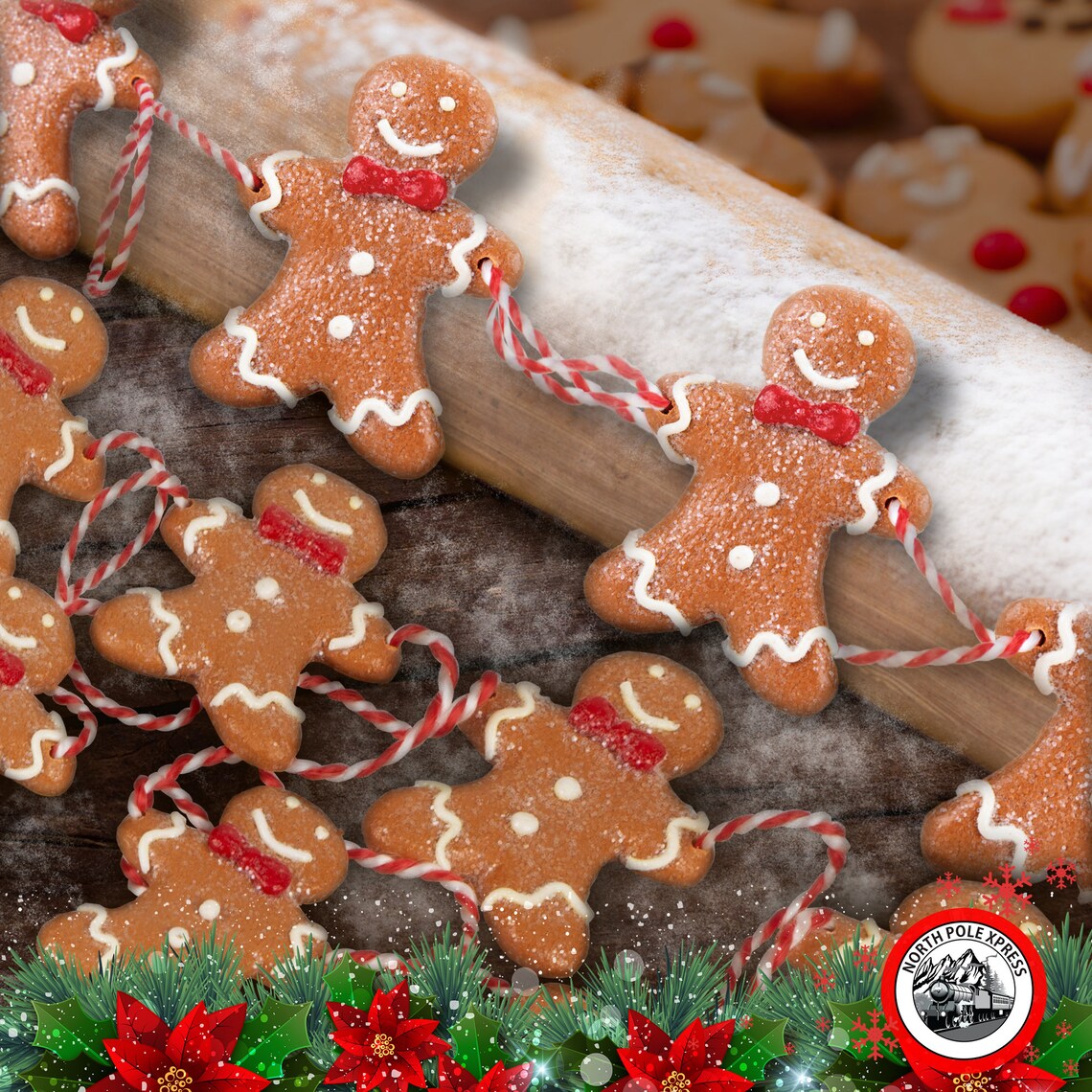 9 Foot Mini Gingerbread Man Christmas Garland - Etsy