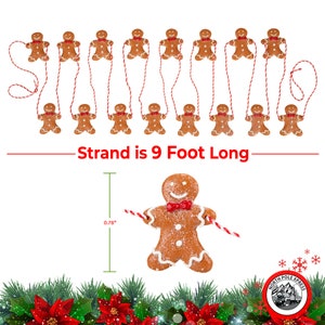 9 Foot Mini Gingerbread Man Christmas Garland - Etsy