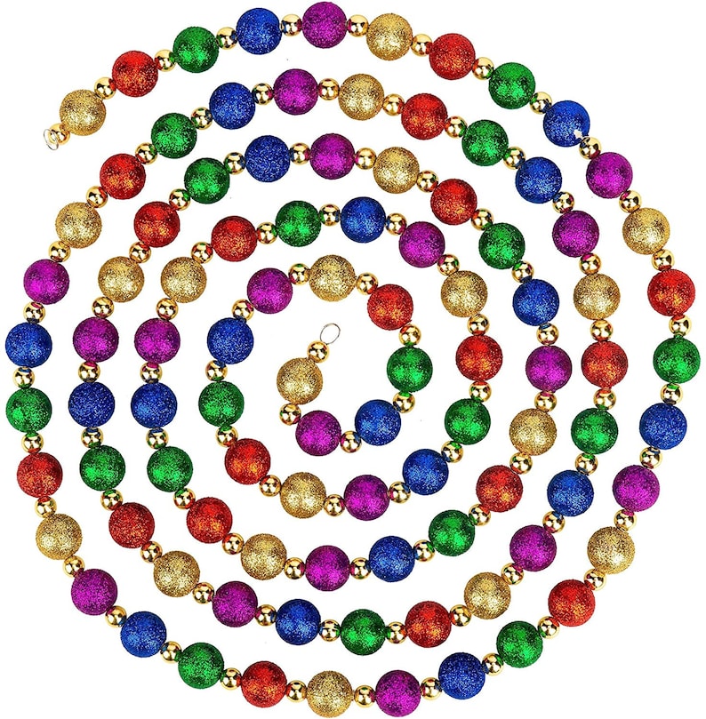 9 Foot Multi Color Glitter Christmas Garland - Etsy