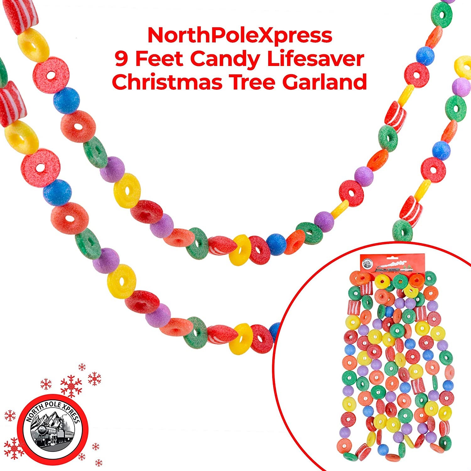 9 Foot Plastic Candy Life Saver Gumdrop Ball Christmas Garland - Etsy