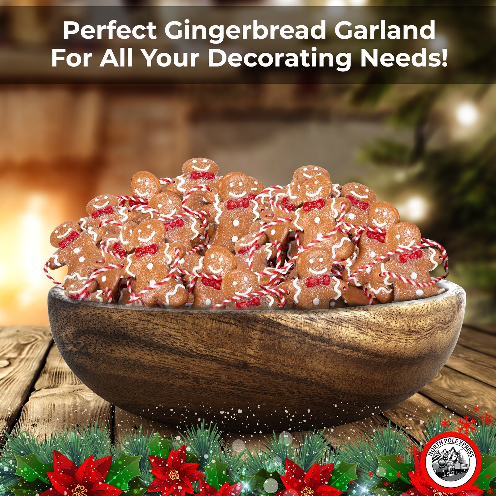 9 Foot Mini Gingerbread Man Christmas Garland - Etsy