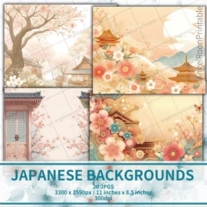 Japanese Scrapbook Background Page Kit | Kimono Junk Journal Paper Pack ...