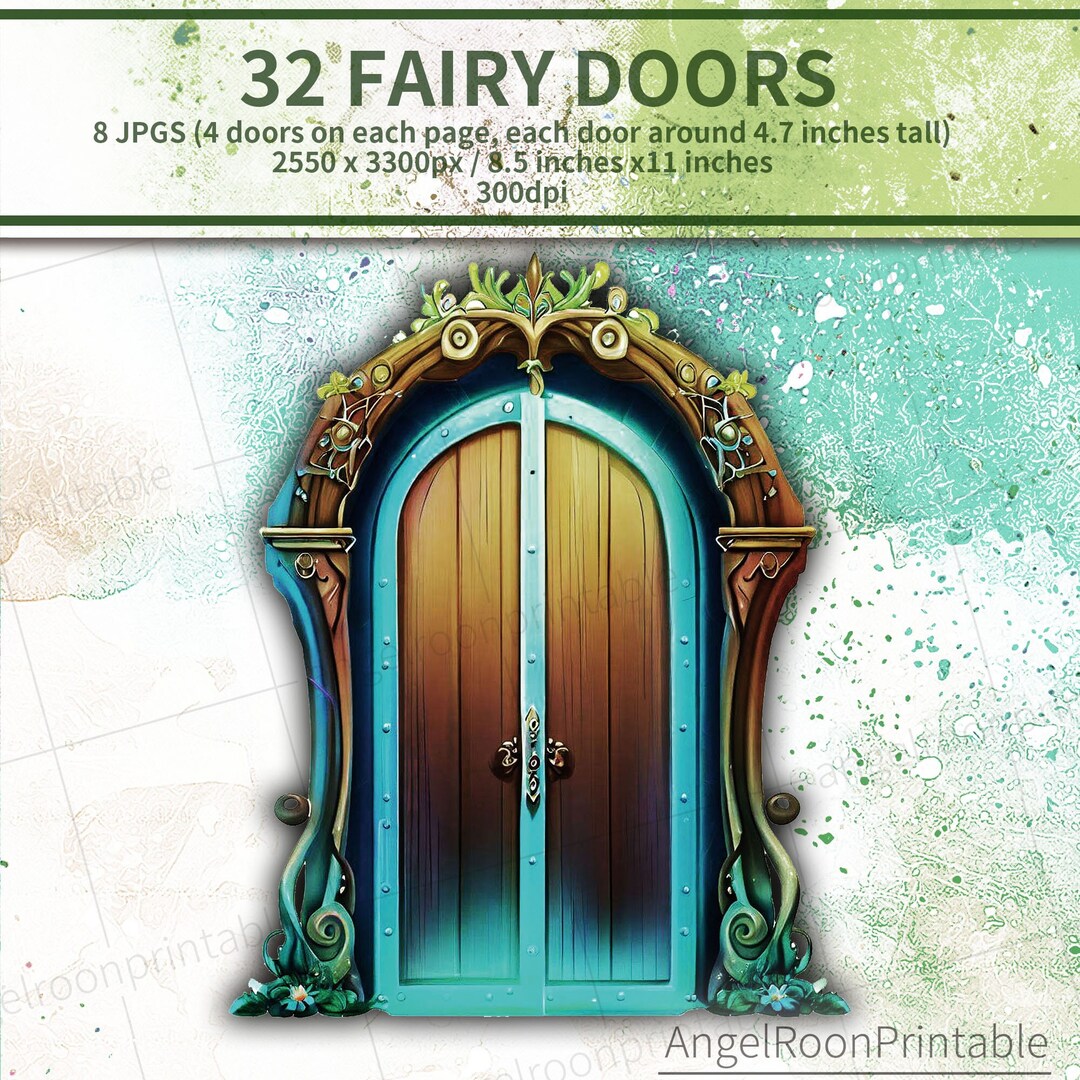 32 Adorable Fairy Doors,junk Journal,clip Art,clipart,wood,vintage ...