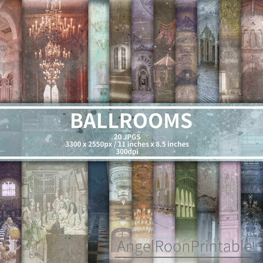 VINTAGE BALLROOMS Junk Journal Page Pack, Banquet, Dance Party ...