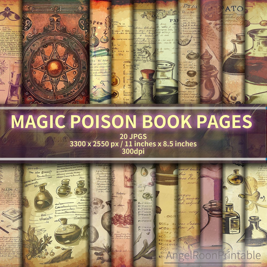 Magic Junk Journal Papers, Wizard, Witch, Vintage Poison Recipe ...