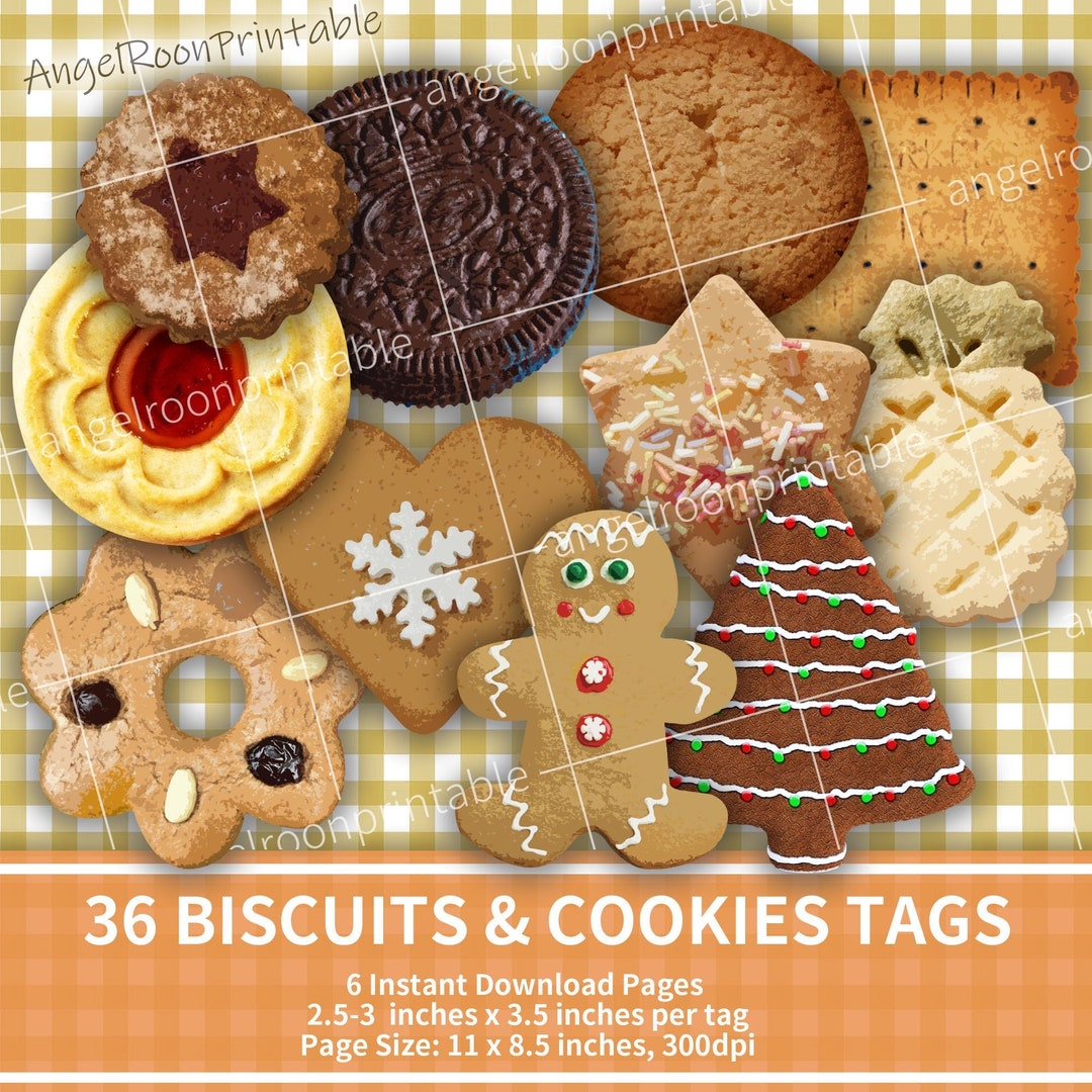 Junk Journal Tag - Biscuits, Cookies, Breads, 36 Digital Items ...