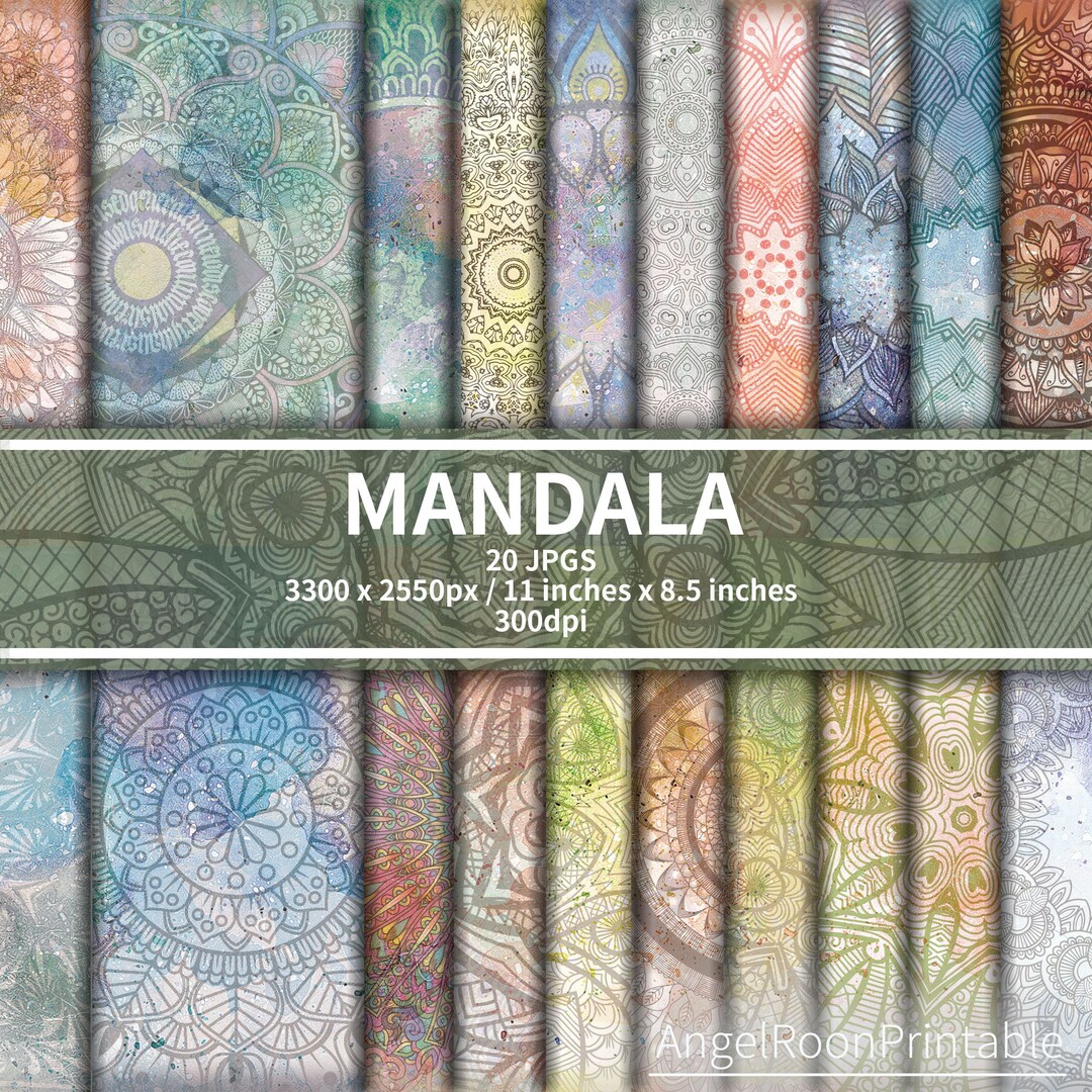 Mandala Pattern Junk Journal Paper Pack | Meditation Scrapbook ...