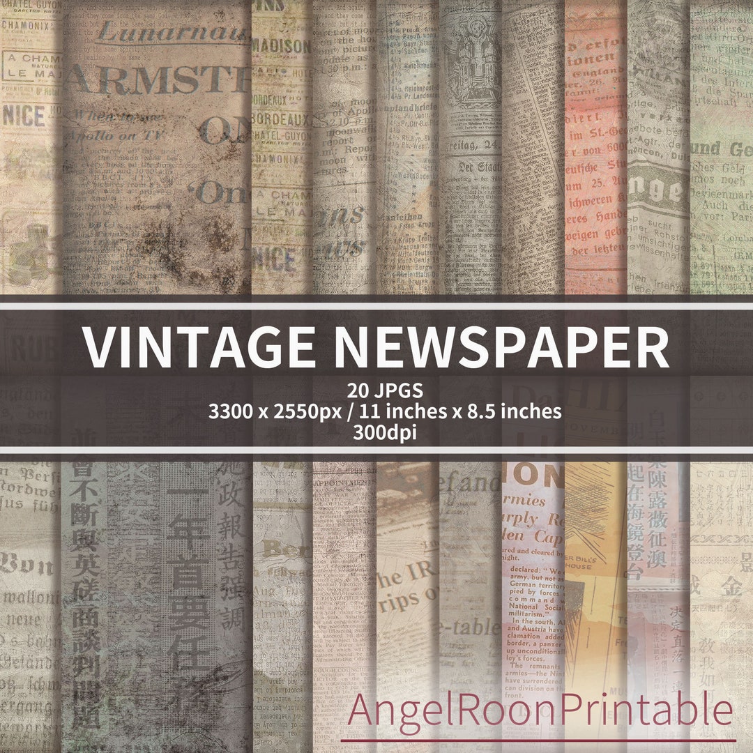 Dyed Old Newspaper Junk Journal Paper Kit | Stained Vintage Newspapers ...