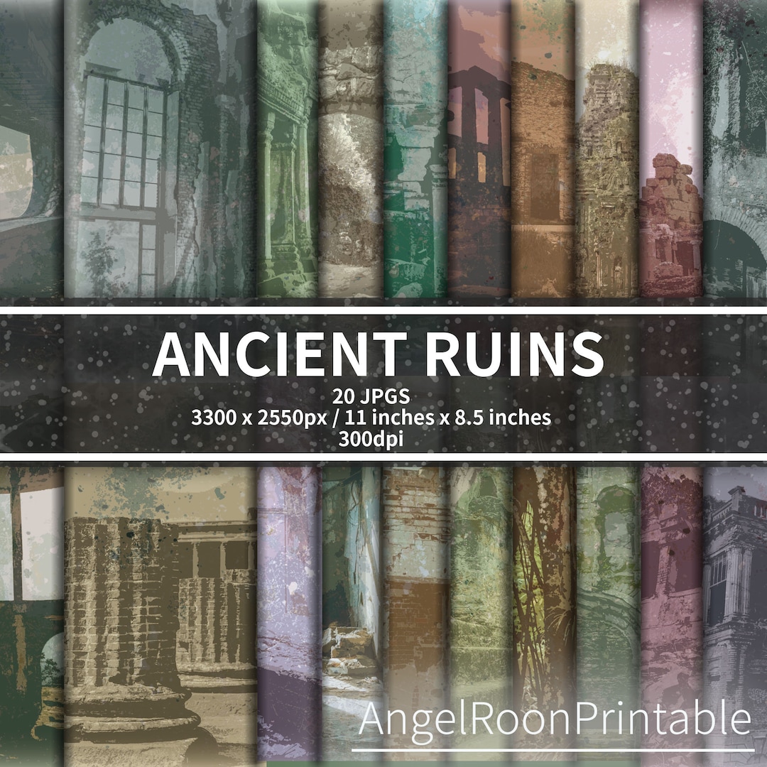 Ancient Ruins Junk Journal Page Set, Historical Site Digital Paper ...