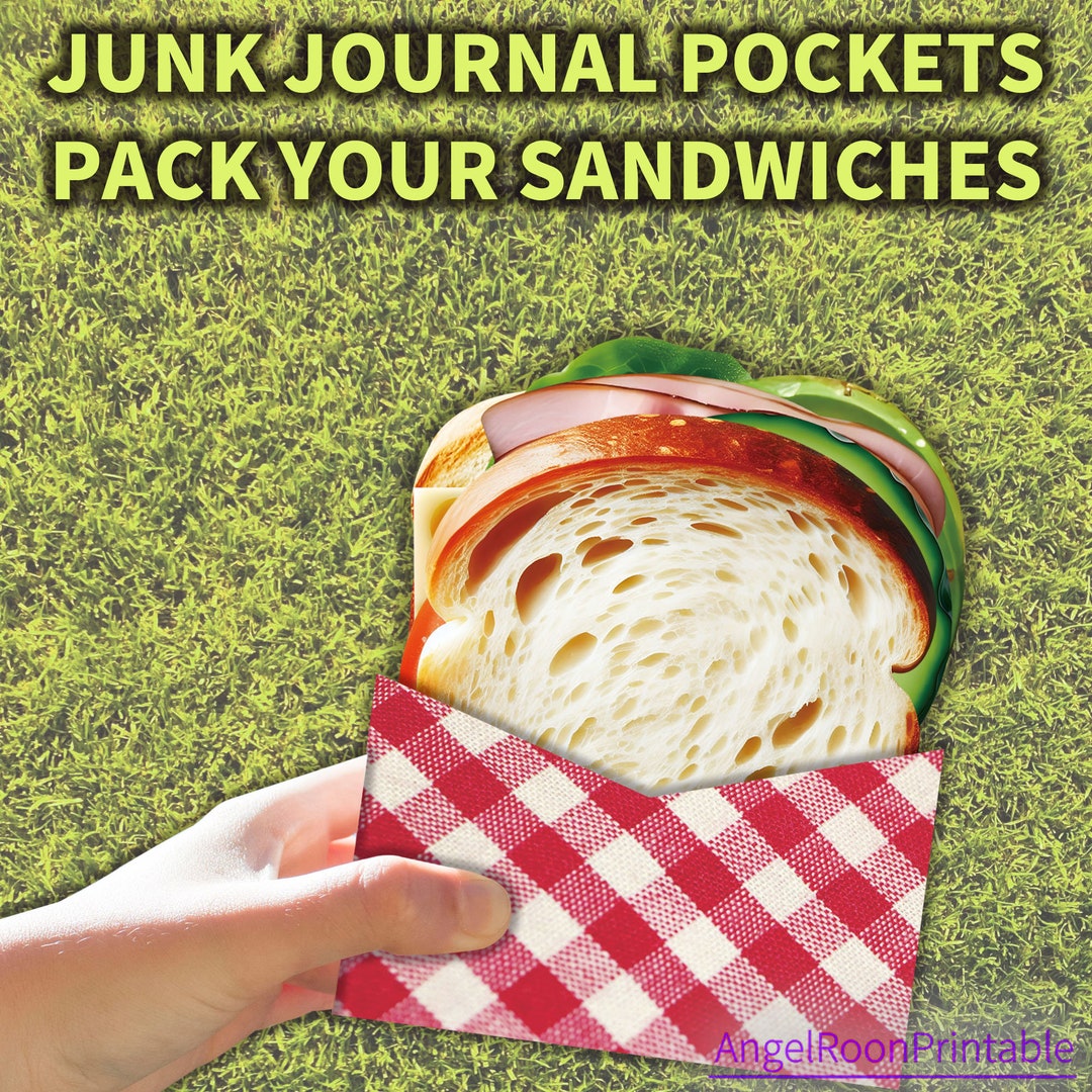 Sandwich Junk Journal Pocket Tags: Picnic Scrapbook Ephemera (digital ...