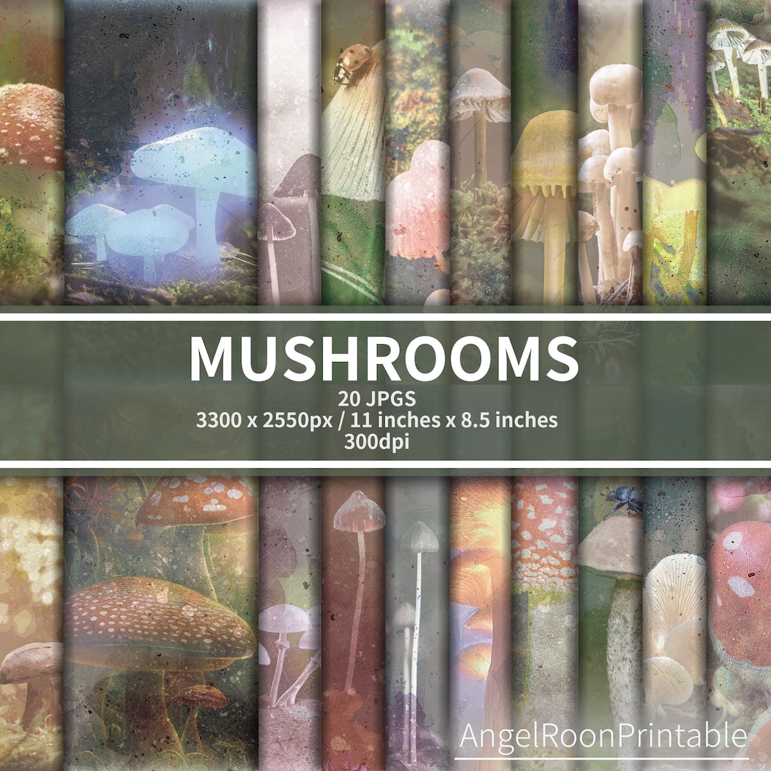 Mushrooms Junk Journal Printable Paper Pack, Fairy Tale Forest Digital ...