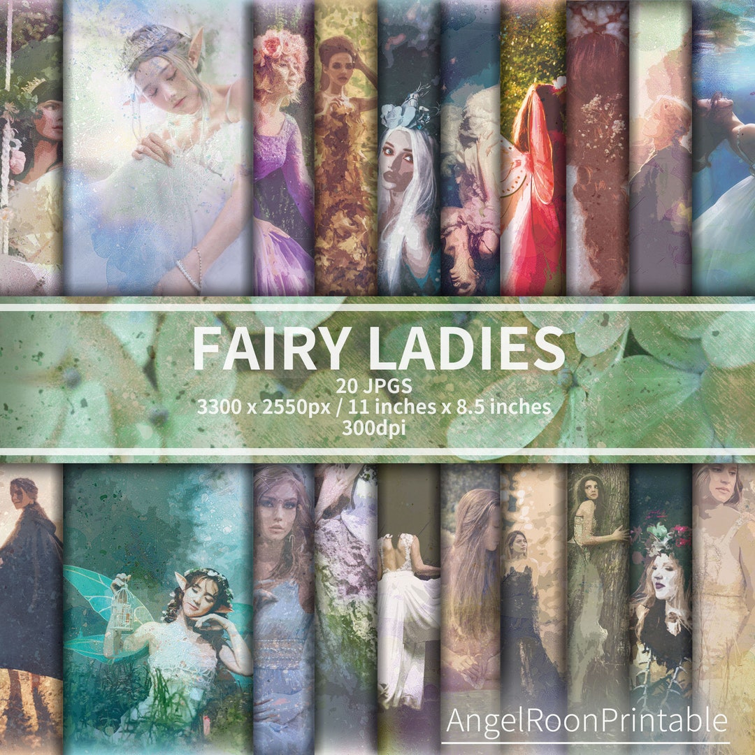 Fairy Ladies Junk Journal Printable Paper Pack, Fairytale Digital Paper ...
