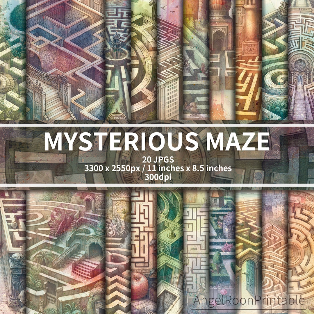 Mysterious Maze Junk Journal Paper Pack, Fairy Tale Scrapbook ...