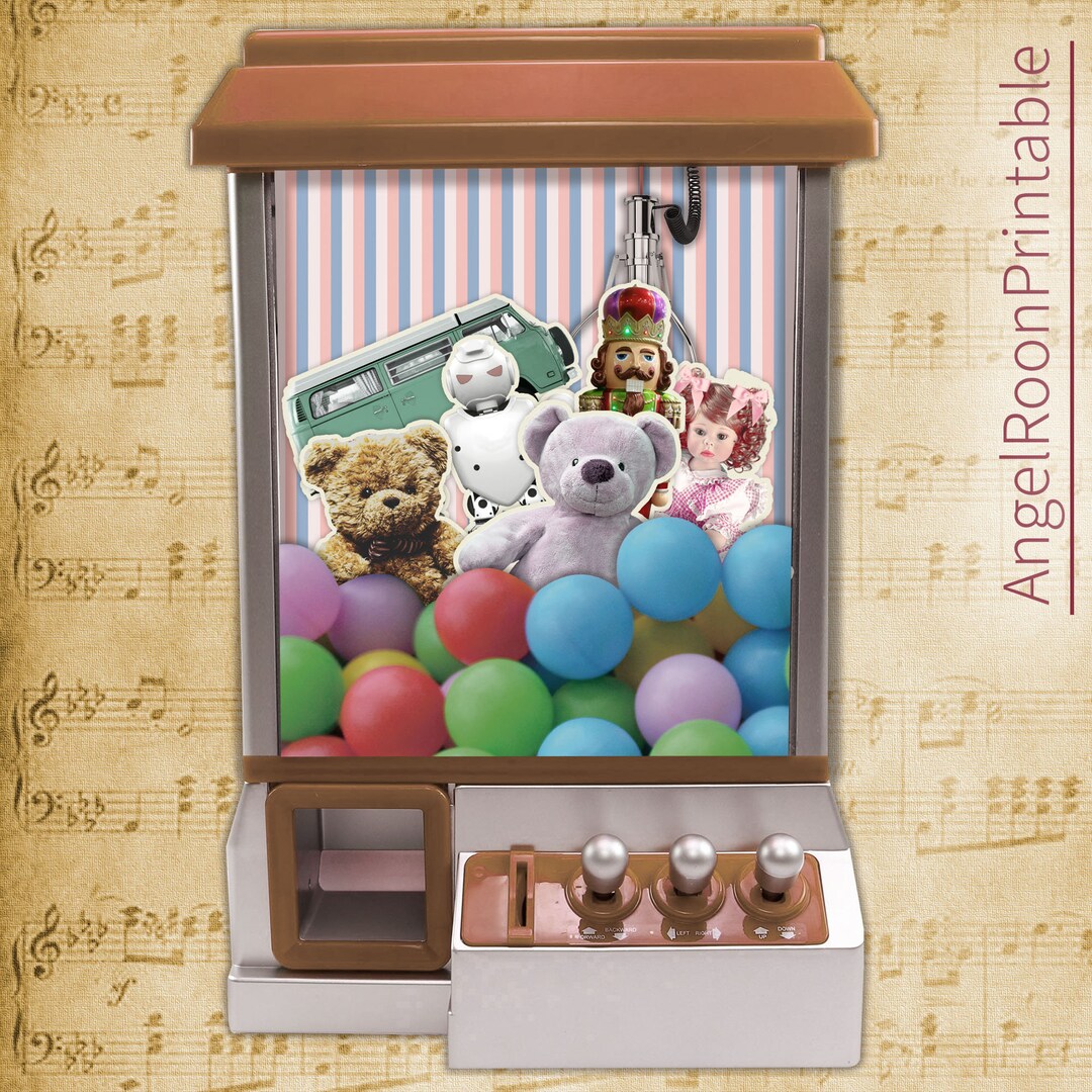 Claw Machine Junk Journal Pocket Tags | Toy Scrapbook Loaded Envelope ...