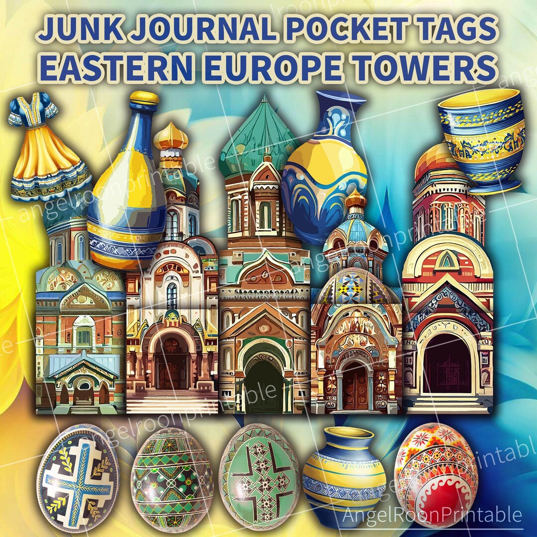 Digital Junk Journal Pocket Tags, Towers, Architecture, Building, House ...