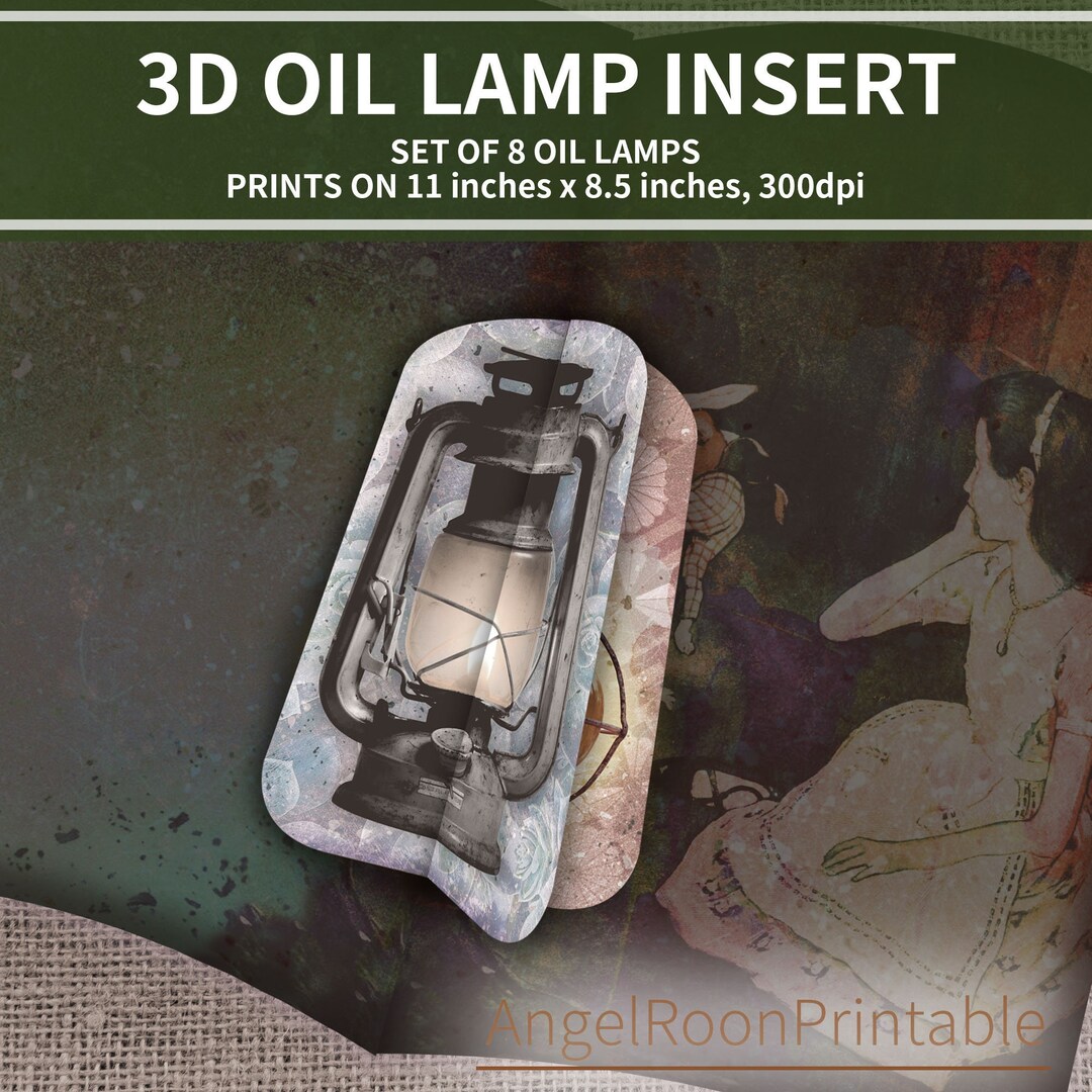 Vintage Junk Journal Insert,3d,oil Lamp, Lantern Ephemera,supplies,pop ...
