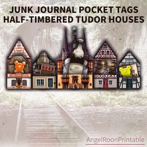 Tudor House Junk Journal Pocket Tags | Half Timbered Vintage ...