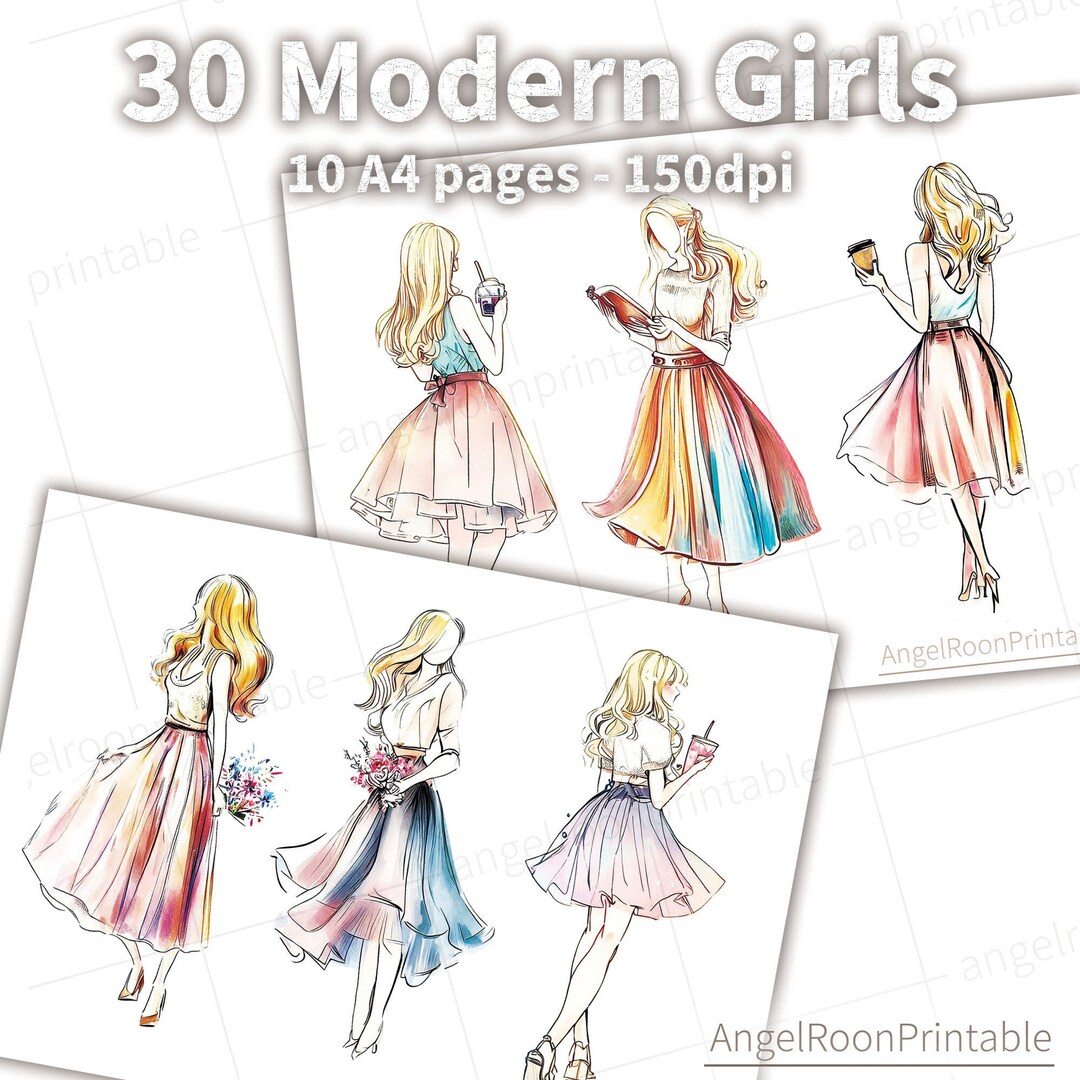30 Modern Fashion Women Ladies Clipart Printable Girl Clip - Etsy