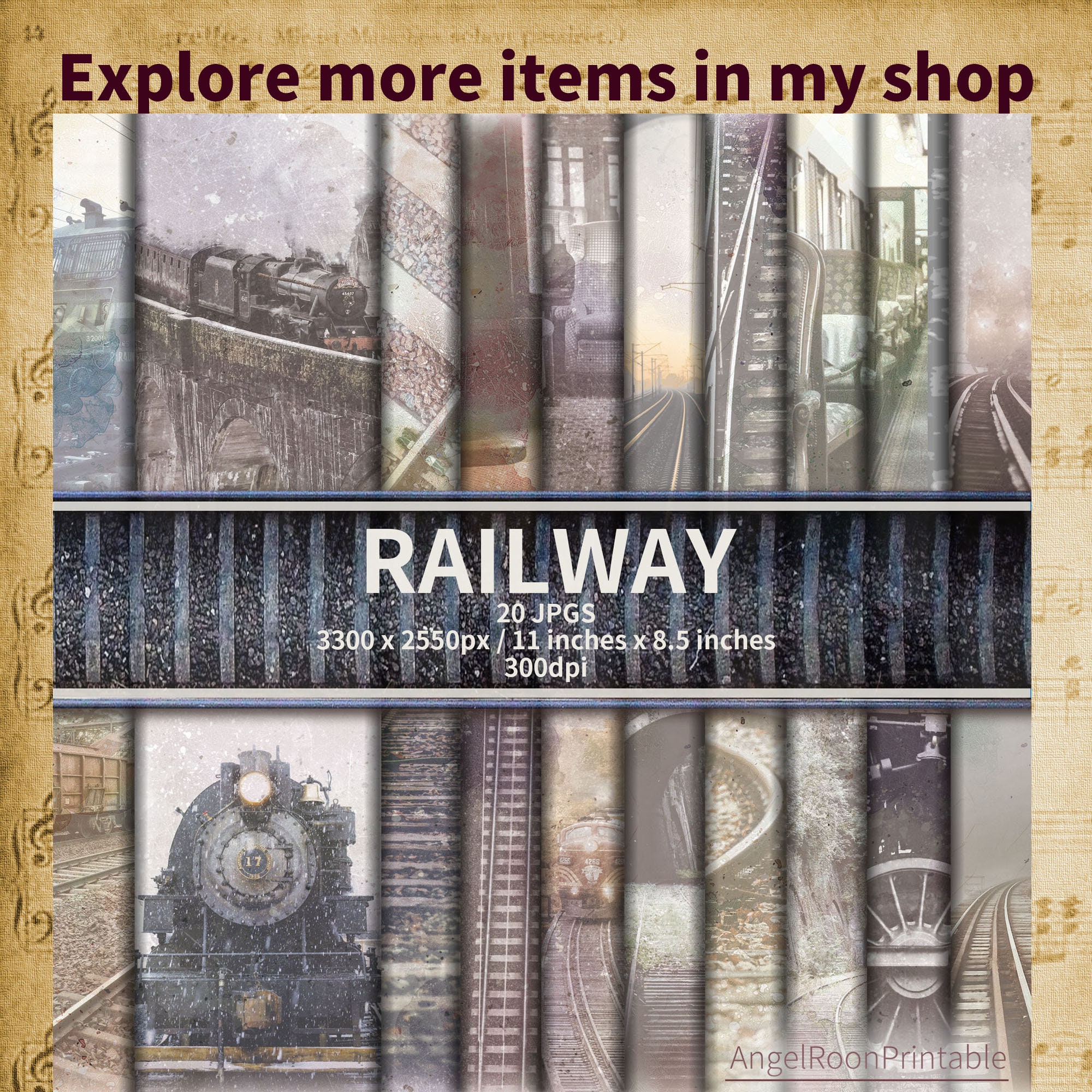Vintage Railway Maps: Junk Journal Paper Pack (digital Download) - Etsy