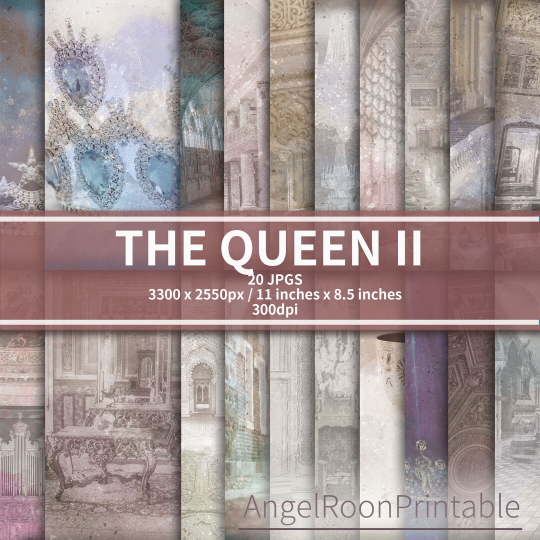THE QUEEN Junk Journal Page Kit, Palace, Emperor, Castle, Crown ...
