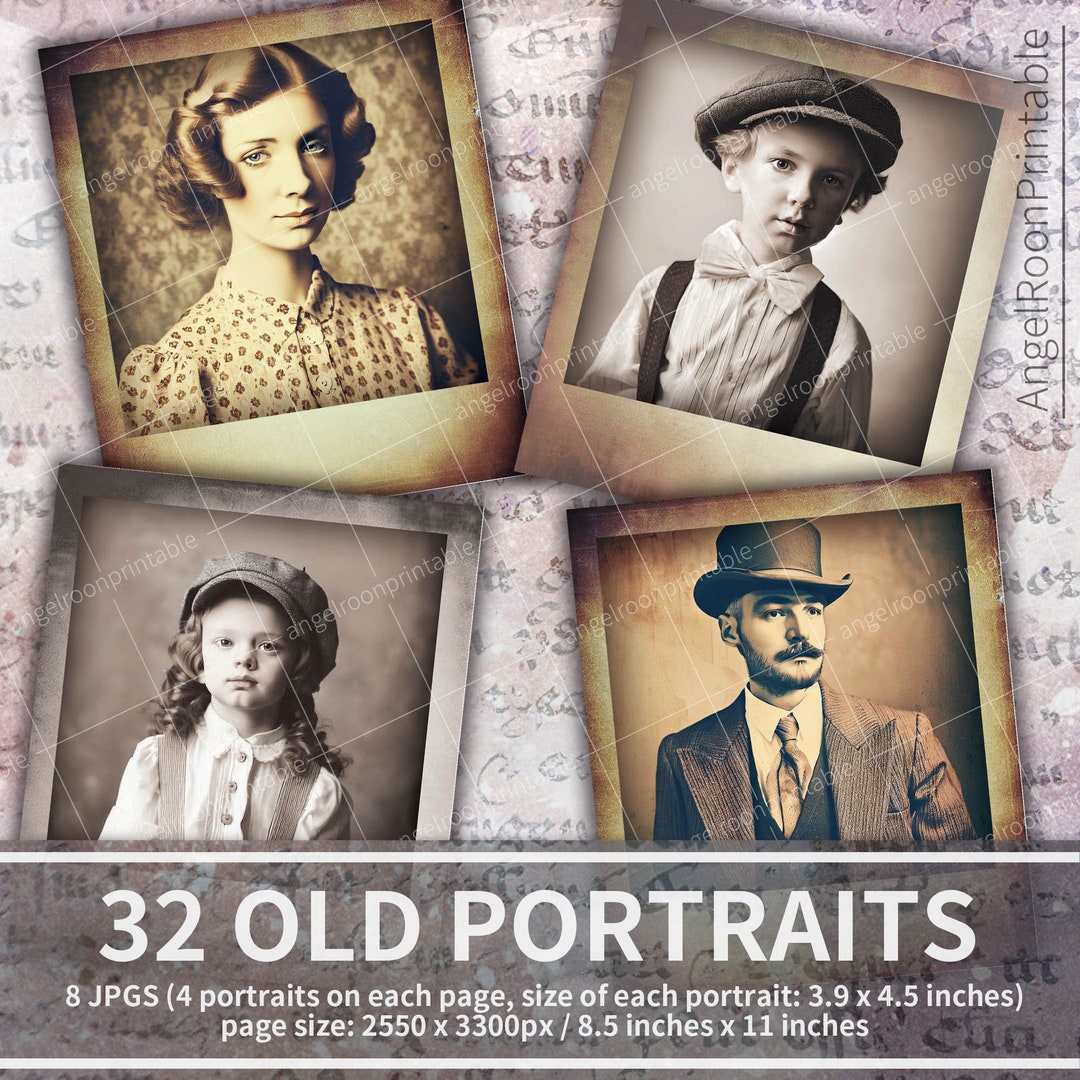 Old Portraits, Junk Journal Cards, Vintage Photos, Clip Art, Clipart ...