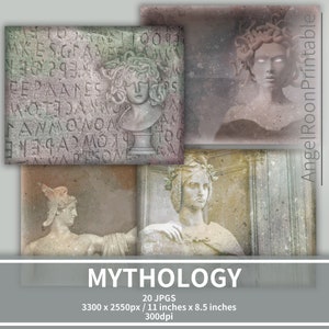Ancient Greek Myth Junk Journal Paper Pack | Greece Mythology Scrapbook ...