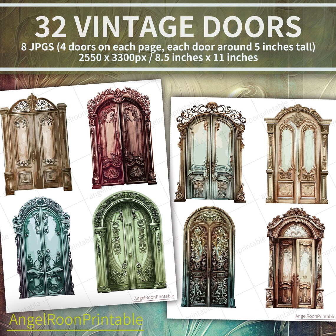 Adorable Vintage Doors, Retro Gates, Interactive Ephemera, Junk Journal ...