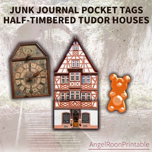 Tudor House Junk Journal Pocket Tags | Half Timbered Vintage ...