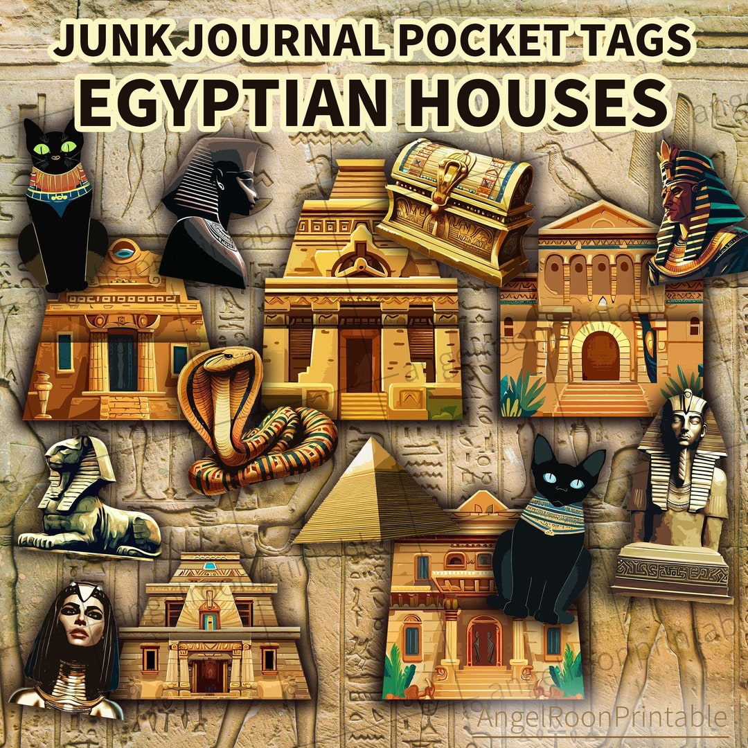 Egypt Junk Journal Pocket Tags | Egyptian House Scrapbook Loaded ...