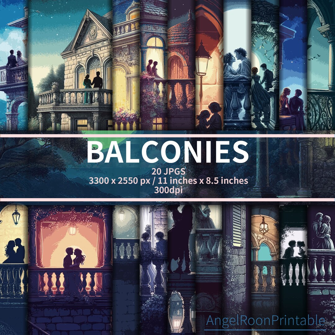 Romantic Balcony Junk Journal Paper Pack | Lover Scrapbook Decorative ...