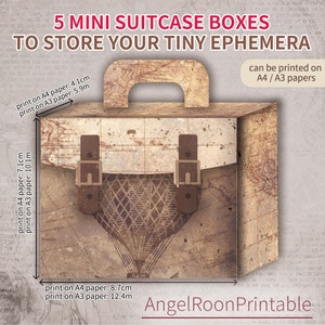 Mini Paper Storage Box Pack of 5 | 3D Vintage Suitcase Boxes | Junk ...