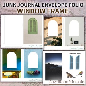 Junk Journal Envelope Folio, Window Frame, Printable Pocket Tag Kit ...