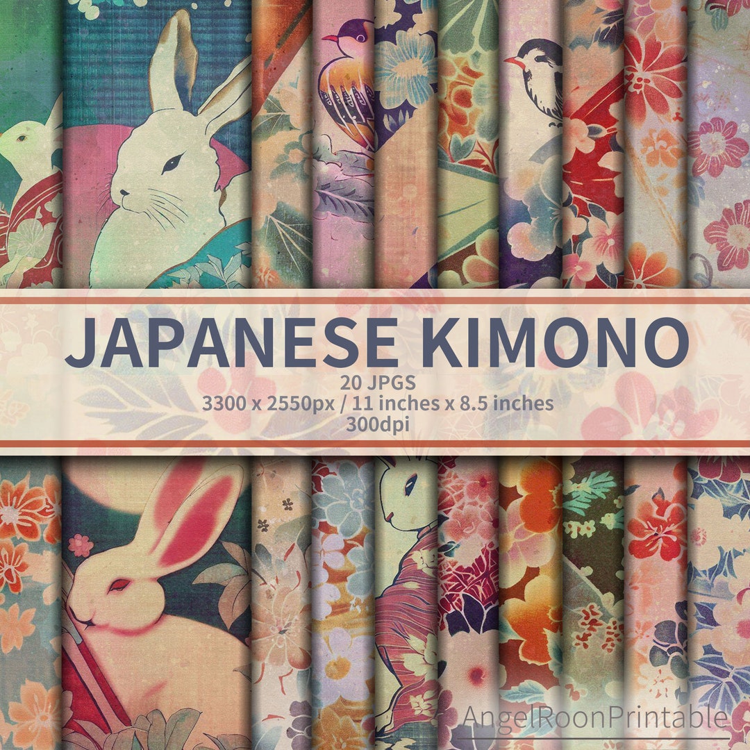Kimono Junk Journal Paper Kit | Traditional Japanese Scrapbook Page Set ...