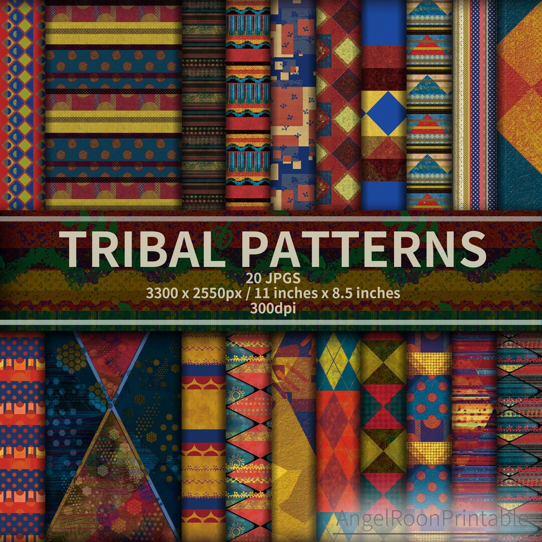 Tribal Patterns Junk Journal Paper Pack, African Pattern Scrapbook ...
