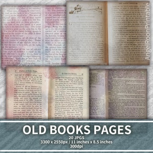 Stained Old Books Pages Junk Journal Paper Pack, Dyed Vintage Text ...