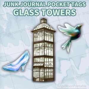 Glass Towers Scrapbook Pocket Tags, House Junk Journal Folio ...