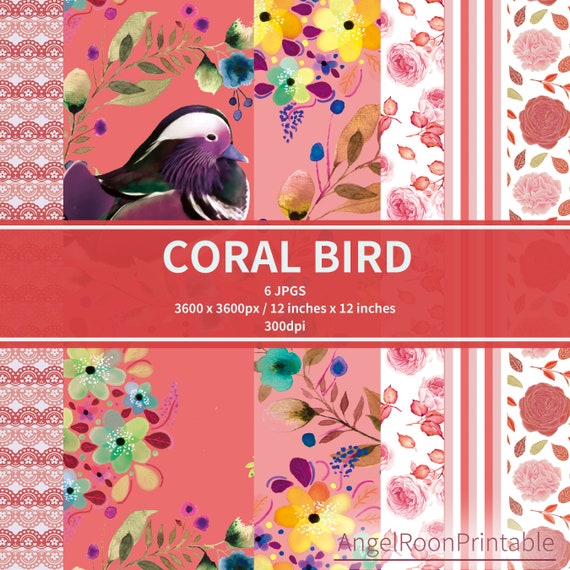 Digital Bird and Floral Seamless Pattern for Fall Trend - Etsy