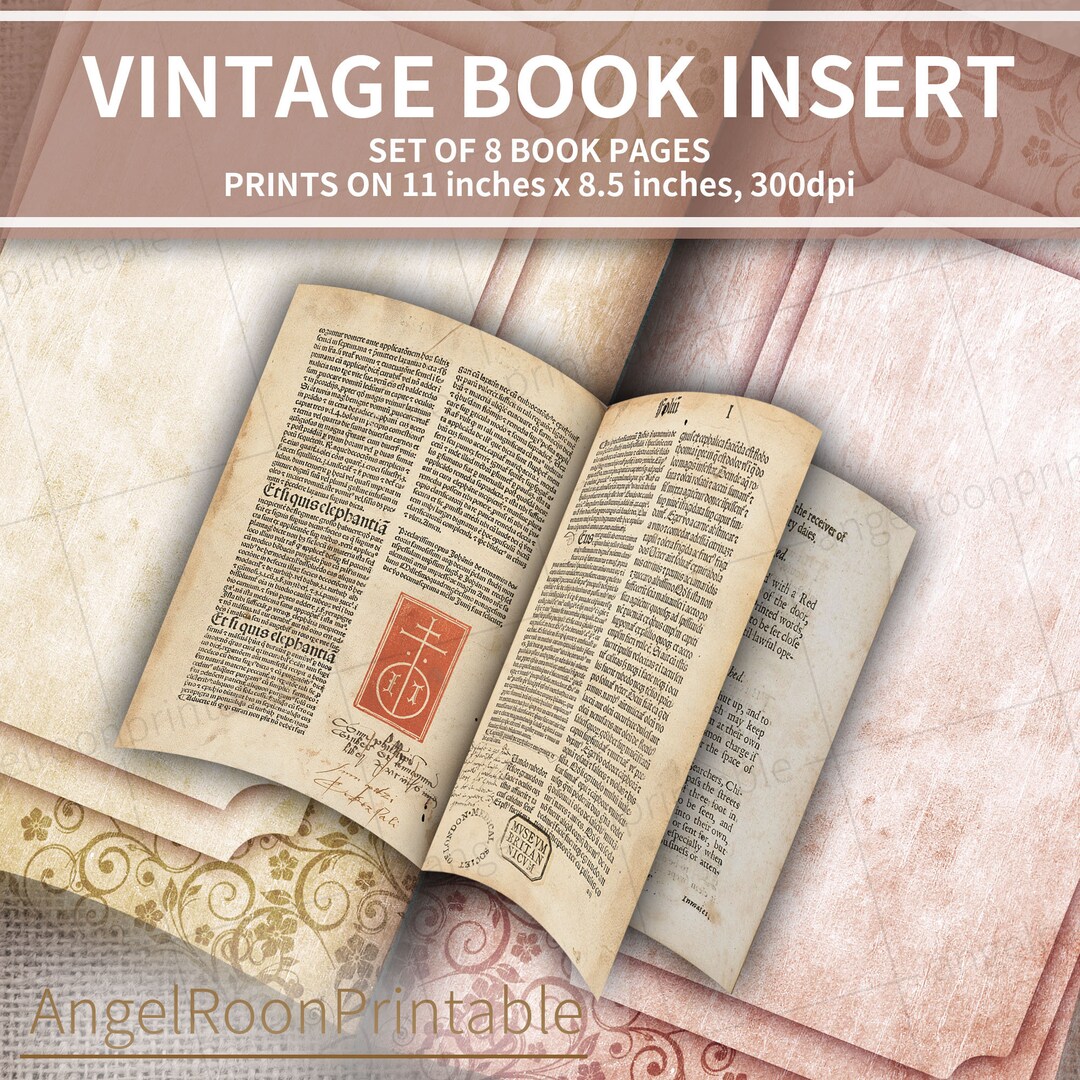 Vintage Mini Book Insert: Shabby Manuscript Ephemera (digital Download ...