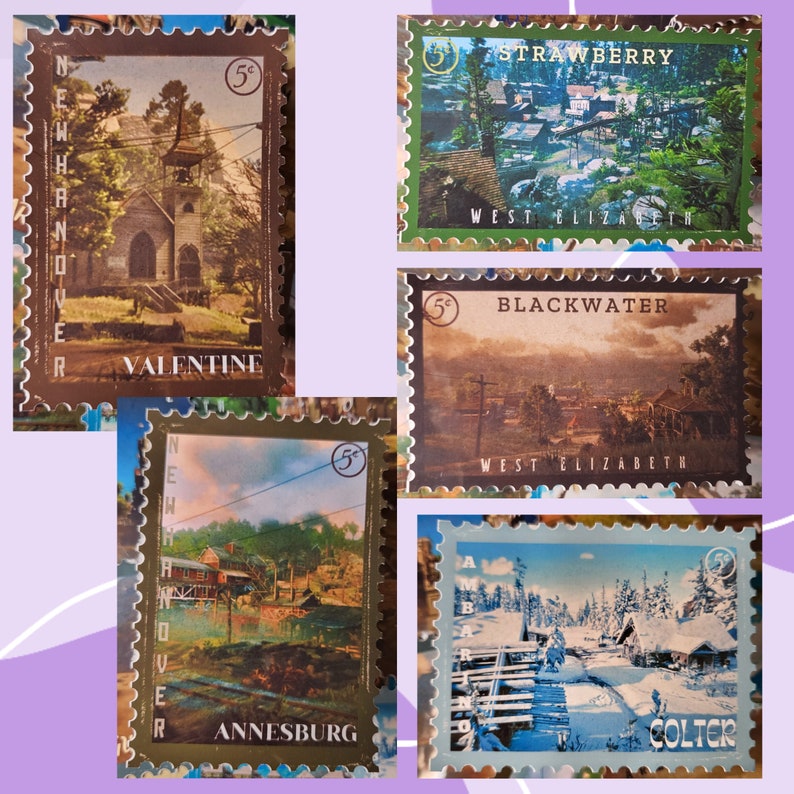 Red Dead Redemption Location Stamp Stickers / RDR2 Postcards / - Etsy