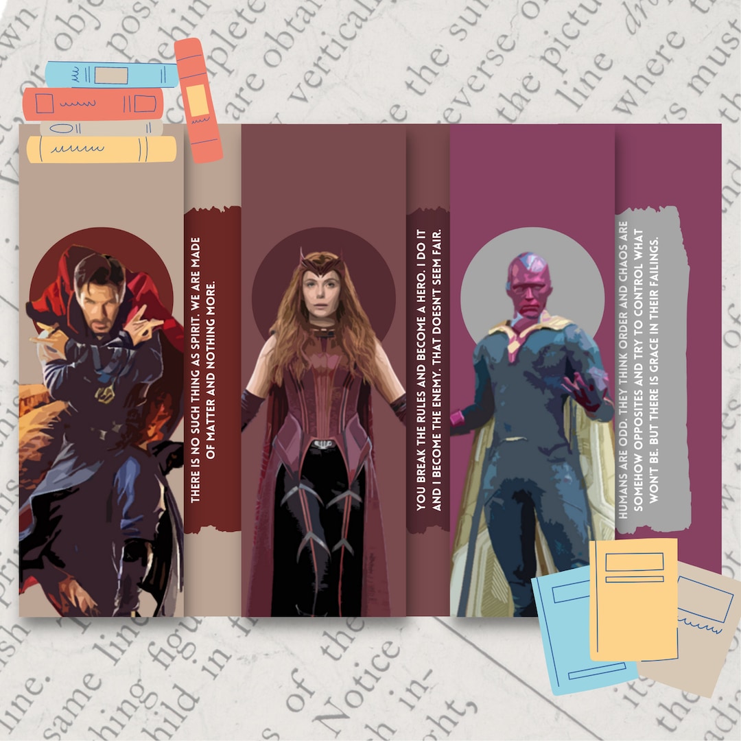 Superheroes Bookmark / Comic Book Lover Gift / Nerdy Reading ...