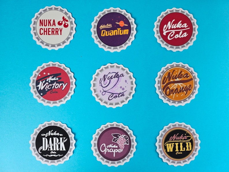 Fallout Nuka Bottle Cap Stickers | Video Game Decorations | Gaming ...