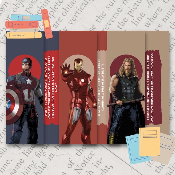 Avengers Bookmark - Etsy