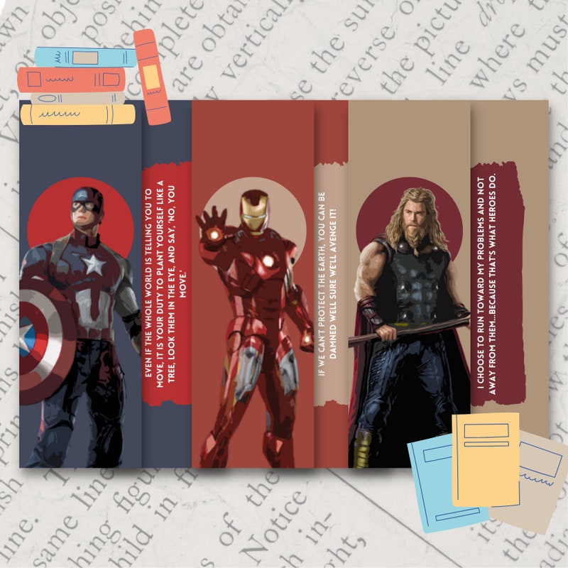 Avengers Bookmark - Etsy