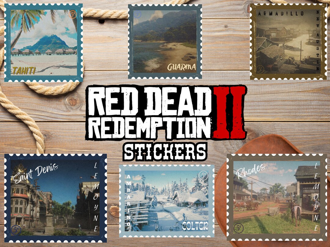 Red Dead Redemption Location Stamp Stickers / RDR2 Postcards / - Etsy UK