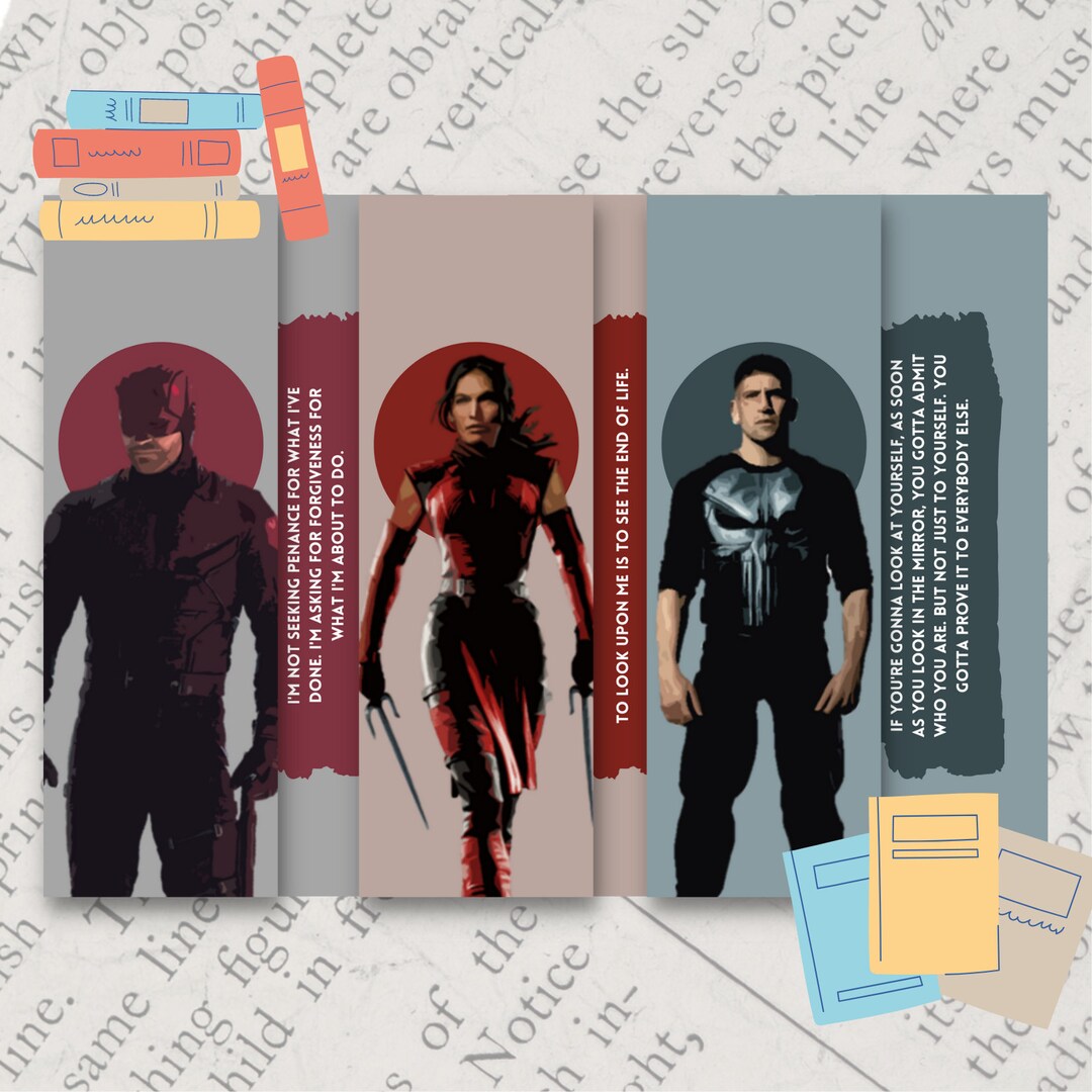 Heroes Inspired Bookmarks / the Defenders / Daredevil / Nerdy - Etsy UK