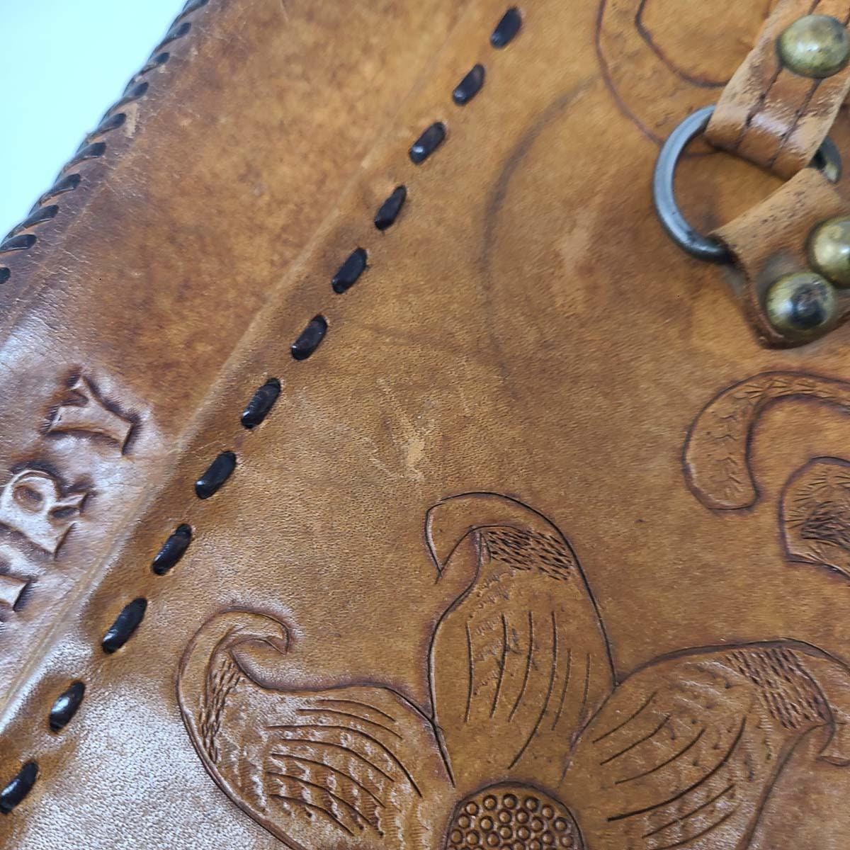 Vintage Tooled Leather Flower Design Purse mary - Etsy
