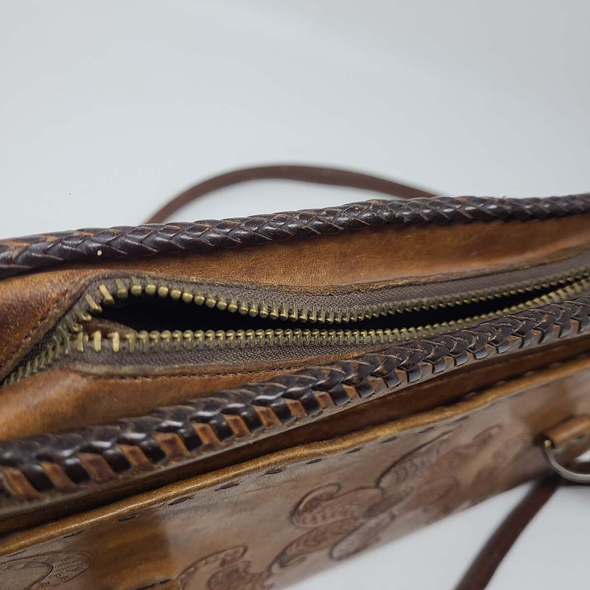 Vintage Tooled Leather Flower Design Purse mary - Etsy